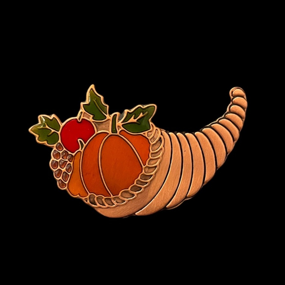 Vintage Cornucopia Pumpkin Fall Thanksgiving Holiday … - Gem